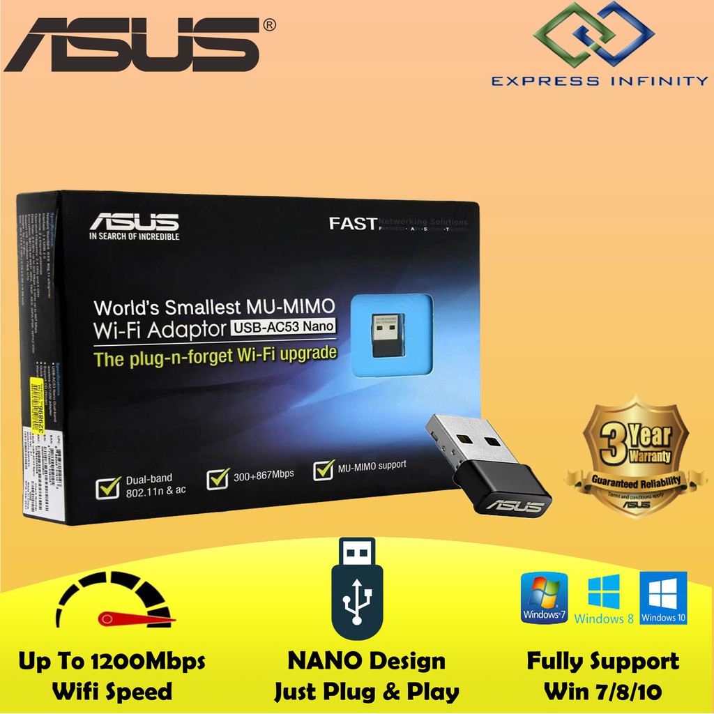 ASUS USB-AC53 AC1200 NANO WiFi Adapter | Shopee Malaysia