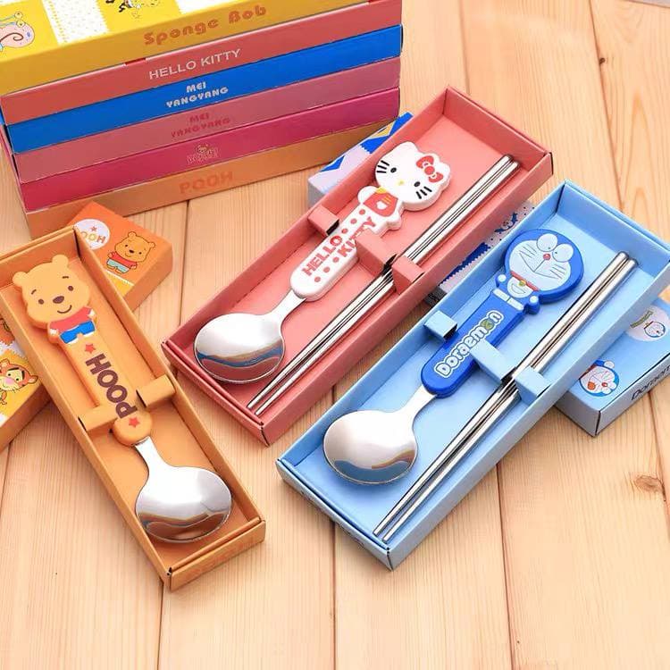 KITCHOME SHOP Kids Dinner Spoon & Fork Dinnerware Set Winnie The Pooh ...