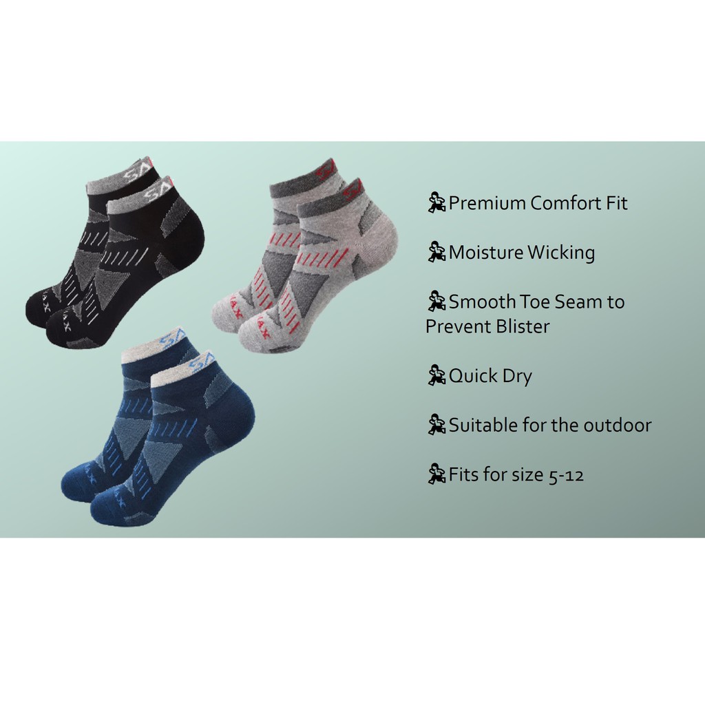 Santo Quick Dry Short Socks Stokin Running Marathon Hiking | Shopee ...