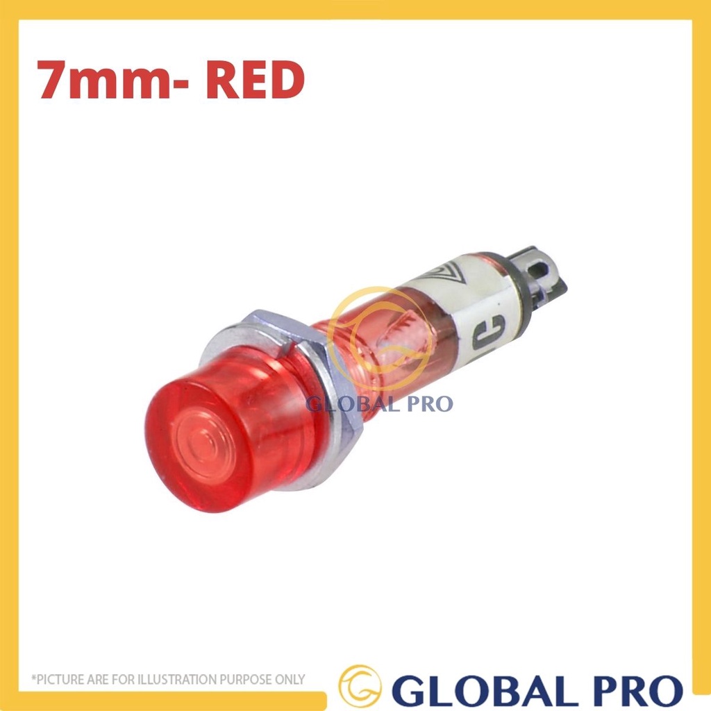 [1PC] 7MM 10MM 220V MINI LED Indicator Pilot Lamp Signal Light Neon ...