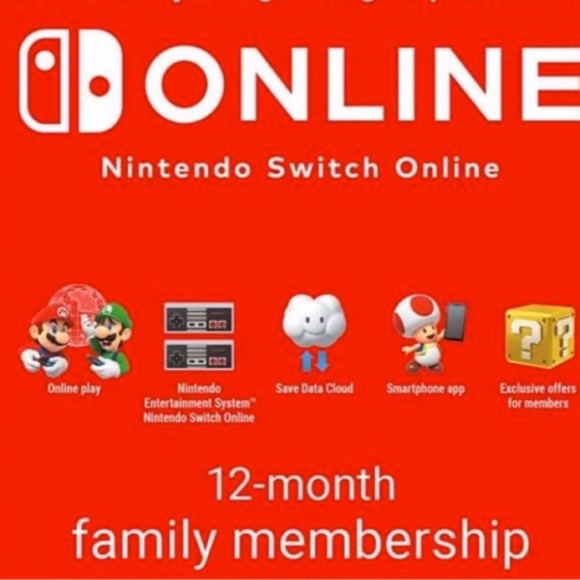 Nintendo Switch Online Member Ship Personal/Family 1 year plan（100% ...