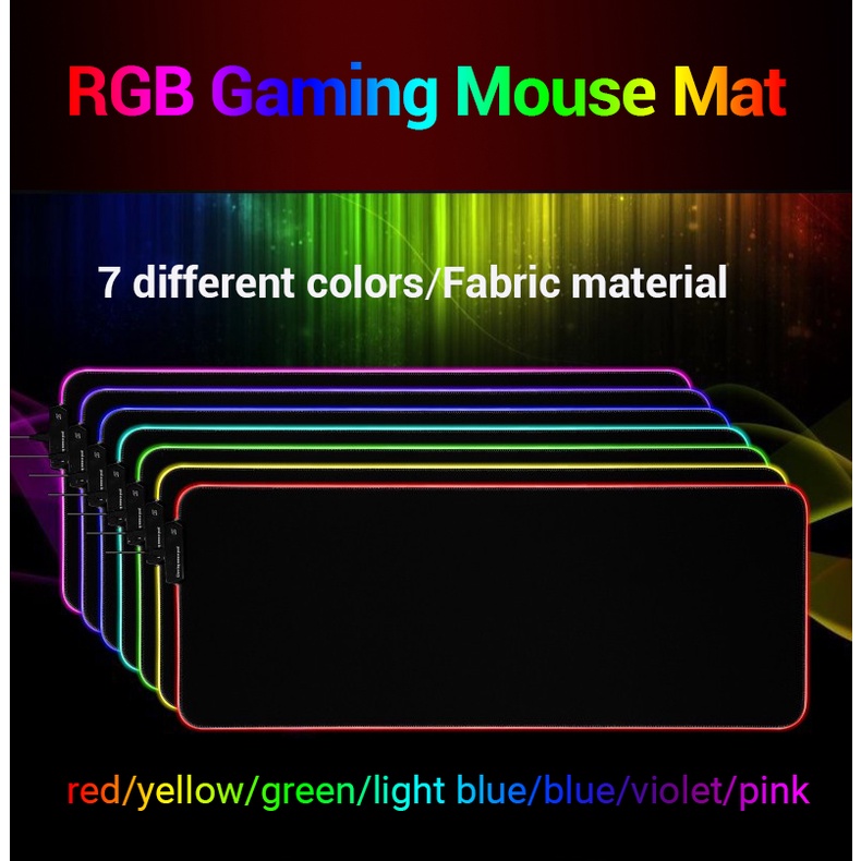 Rgb Gaming Mouse Pad Led Colorful Light Gamer Mat Pc Rbg Mousepads ...