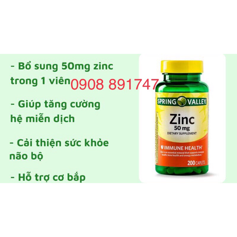 (USA) Box of 200 Zinc Tablets 50mg SPRING VALLEY | Shopee Malaysia