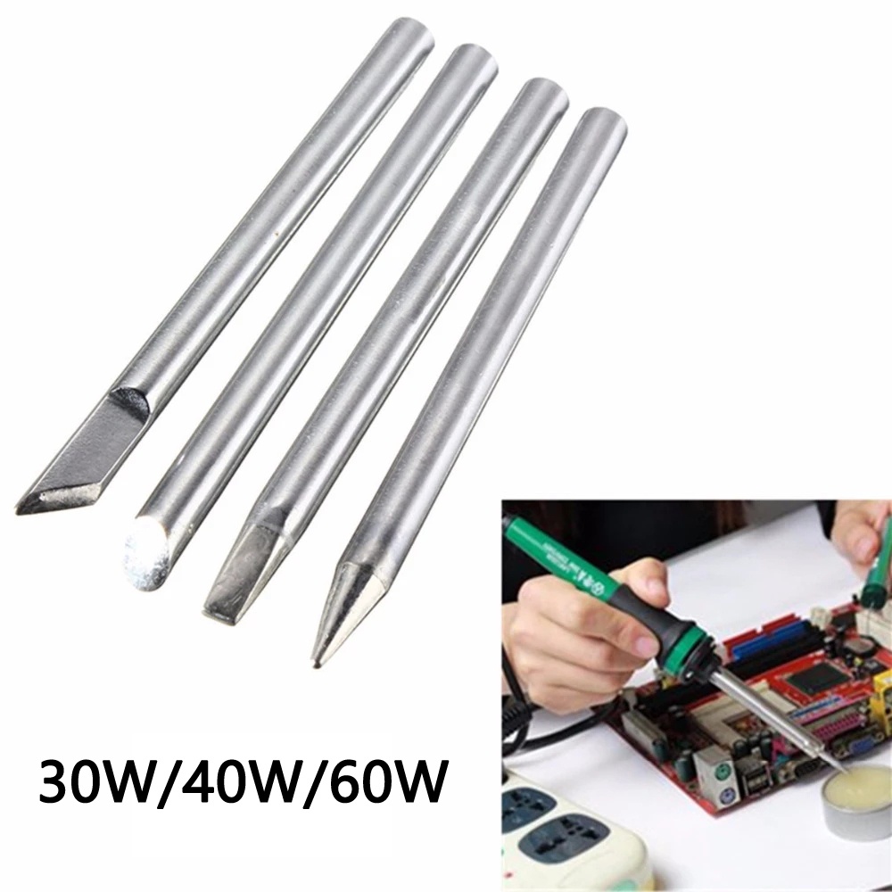4Pcs 30 40 60W Leadfree Soldering Iron Tip B C D K External Heat ...