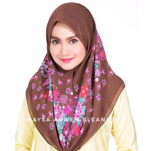 Tudung Aidijuma Bawal Cotton Printed Senang Bentuk Murah Dan Cantik ...
