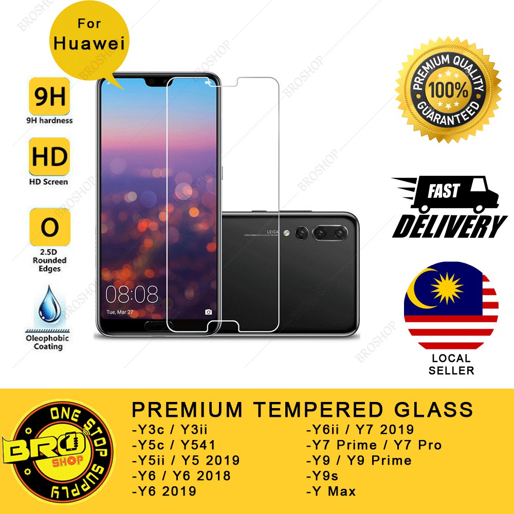 BH COMPATIBLE Y3c Y3ii Y5c Y5ii Y5 Y6 Y7 Y9 Y9S Prime Pro Max 9H Premium Oleophobic Coating ...