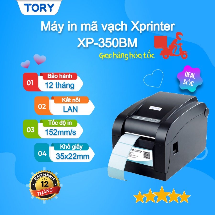 [XP- 350b/bm] A7 size order printer, prints labels and barcodes with 2 ...