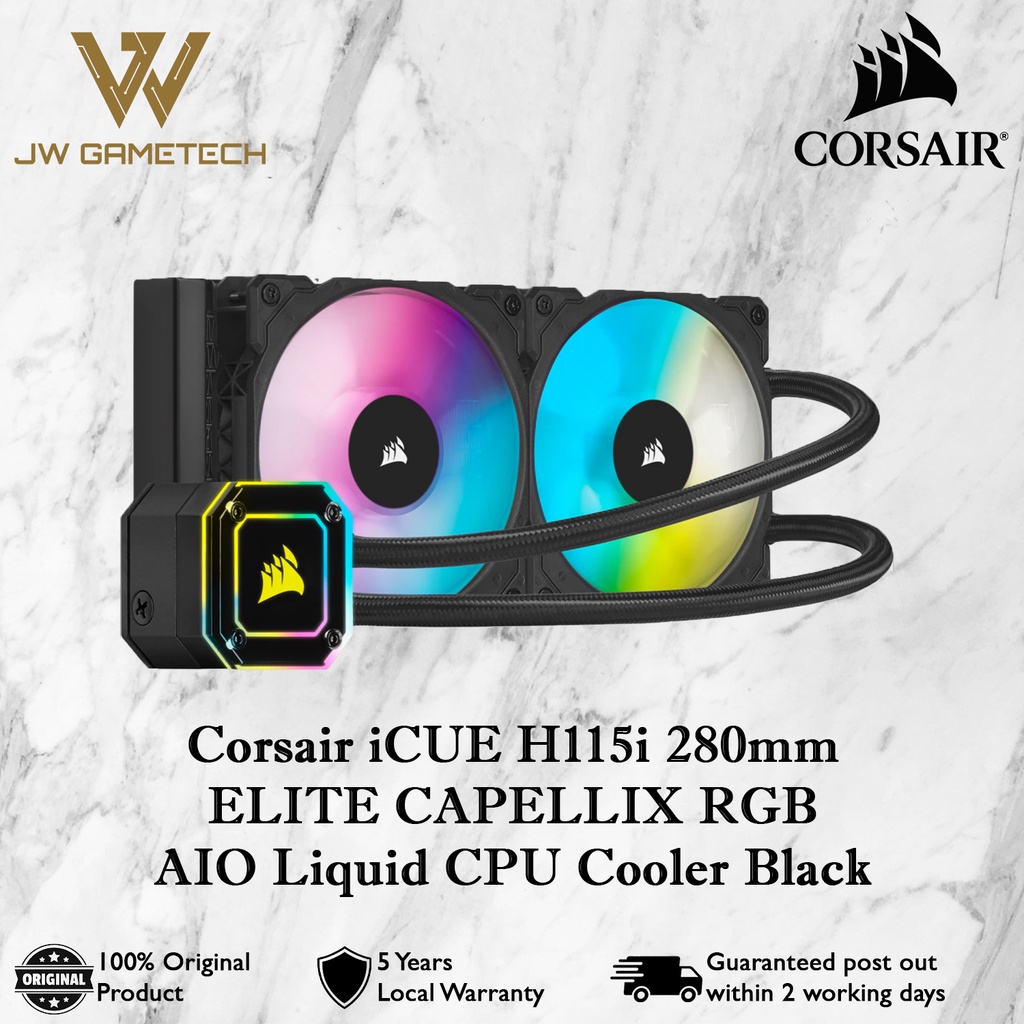 Corsair iCUE H100i H115i H150i H170i ELITE CAPELLIX RGB AIO Liquid CPU ...