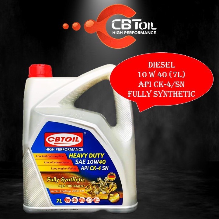 CBT OIL Diesel 10w40 7L Fully Synthetic Engine Oil API-CK Car Lubricant ...
