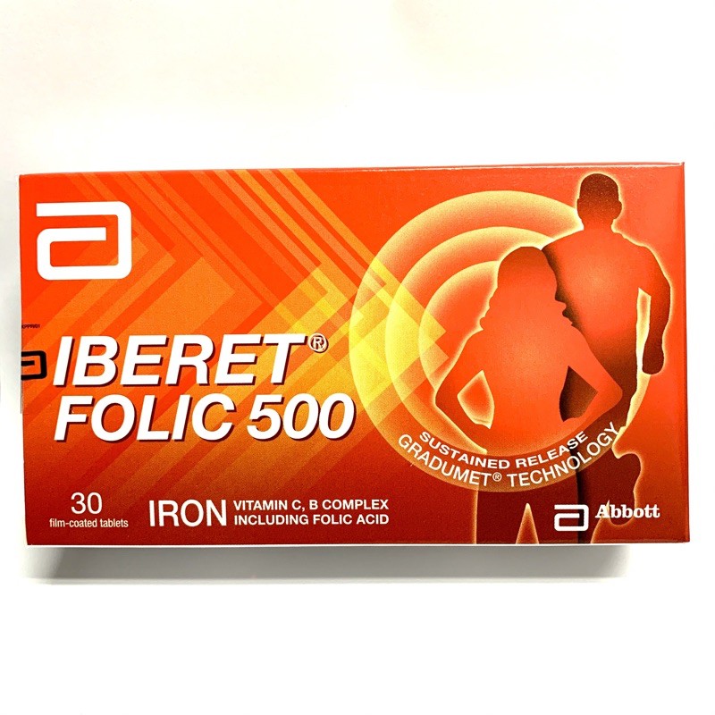 IBERET FOLIC 500 [IRON, B COMPLEX AND FOLIC ACID] TABLET 30'S [EXP 3/23 ...