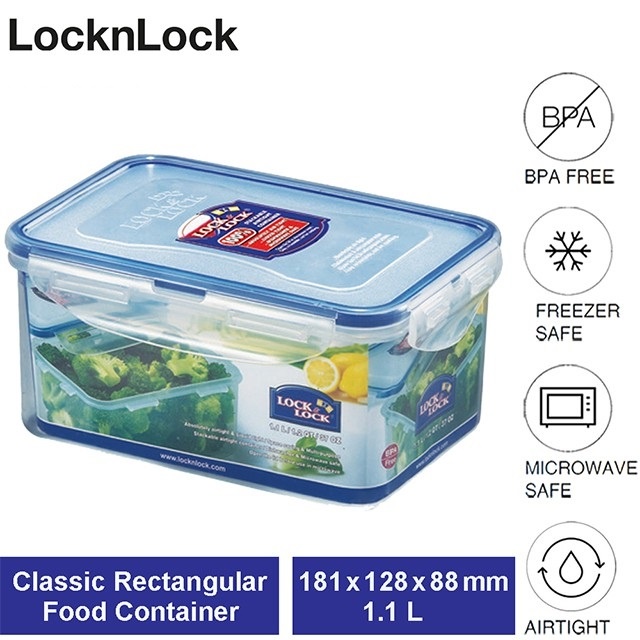 LocknLock Classic Rectangular Food Container 1.1L (HPL815D) | Shopee ...