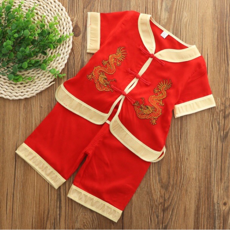 Cheongsam boy | Chinese New Year Suit | Boy cheongsam set | Red boy set ...