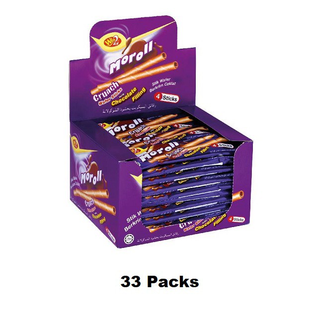 33 Packs Win2 Moroll Crunch Wafer Sticks with Chocolate Filling (LOCAL ...