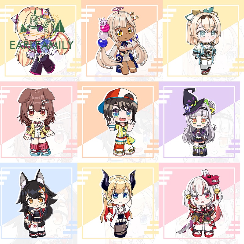 EARLFAMILY 13cm Hololive Chibi Car Stickers Refrigerator Windshield ...