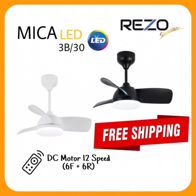 Rezo Mica LED 3B/30” inch DC Remote Ceiling Fan | Shopee Malaysia