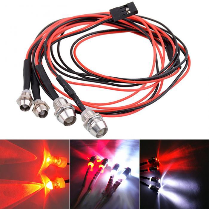 RC LED Night Headlamps Headlights 3/5mm LED Light for Model Drift ...