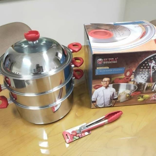 Kelakat Super Steamer Pan / SUPRA 3 tier Steamer pan size 30Cm | Shopee ...