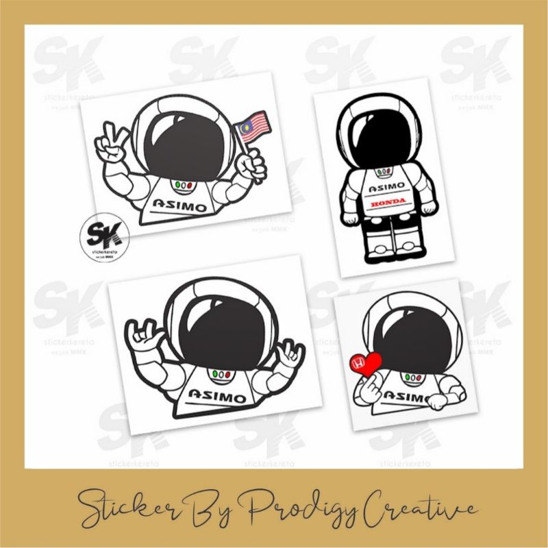 Glossy Laminated ASIMO Car Sticker Kereta | Shopee Malaysia
