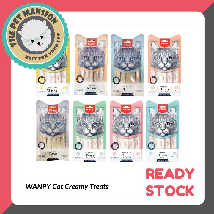 Wanpy Creamy Cat Treats 70g (5x14g) Lickable Treat Makanan Kucing Snek ...