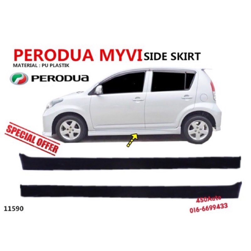 PERODUA MYVI SE (05-10) SIDE SKIRT PU3053 // SKIRTING TEPI SET PU FIT ...