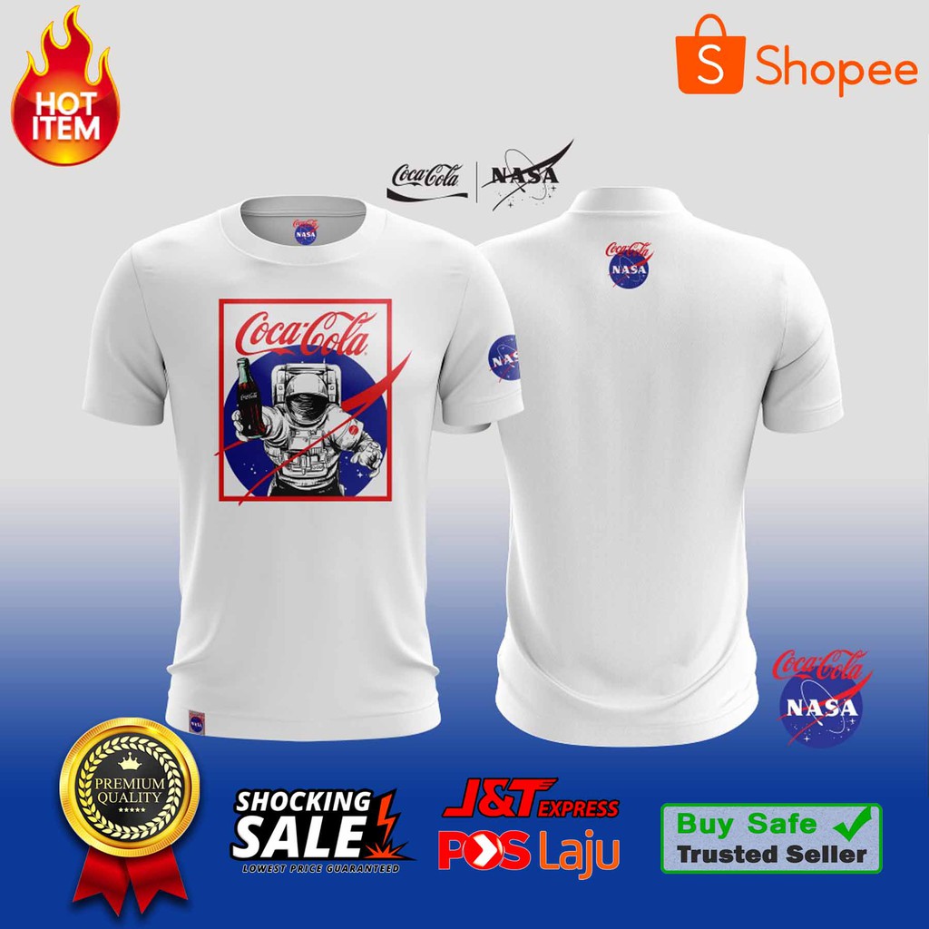 T-Shirt COKE x NASA > White/Black (XS-5XL) | Shopee Malaysia