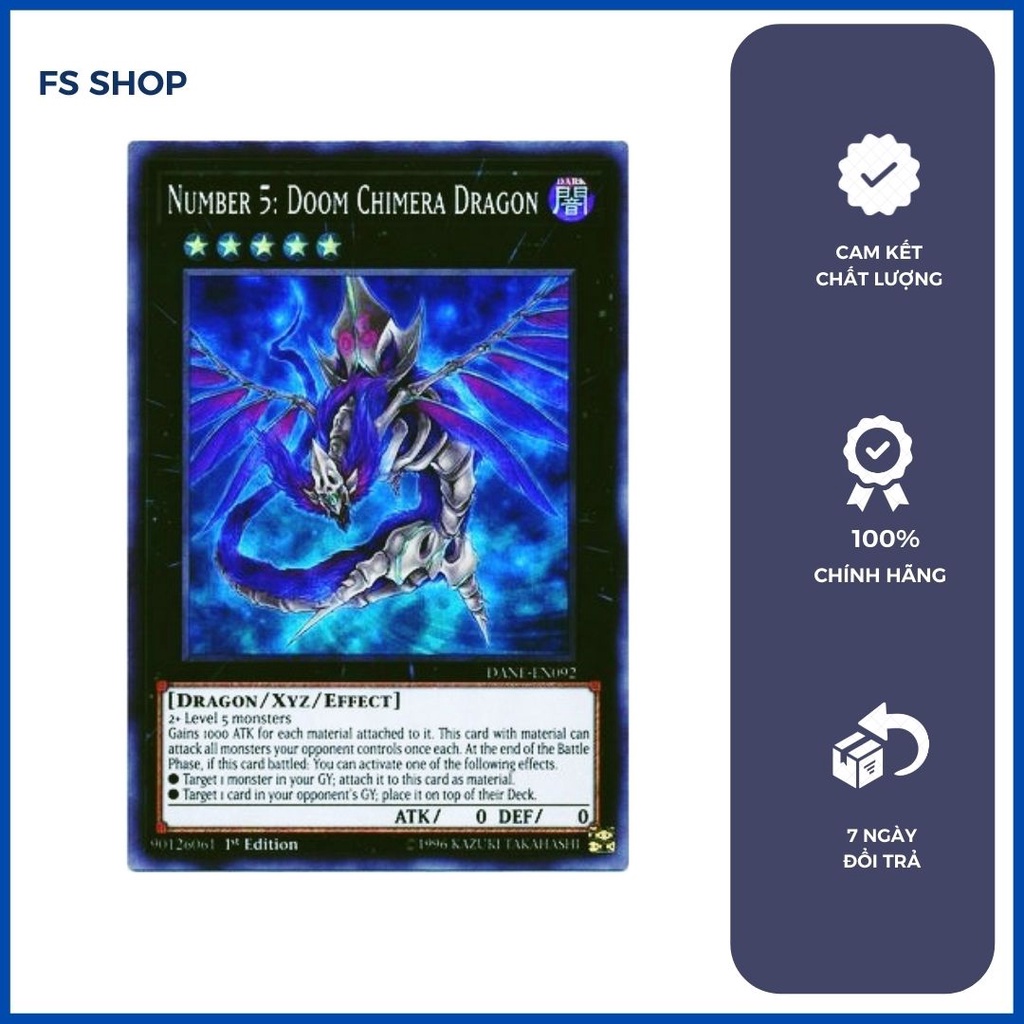 Yugioh Number 5 Card: Doom Chimera Dragon (Super Rare)-Genuine Card ...