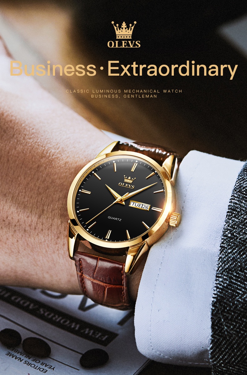 OLEVS Jam Tangan Lelaki Murah Minimalist Watch Man Calendar Luminous ...