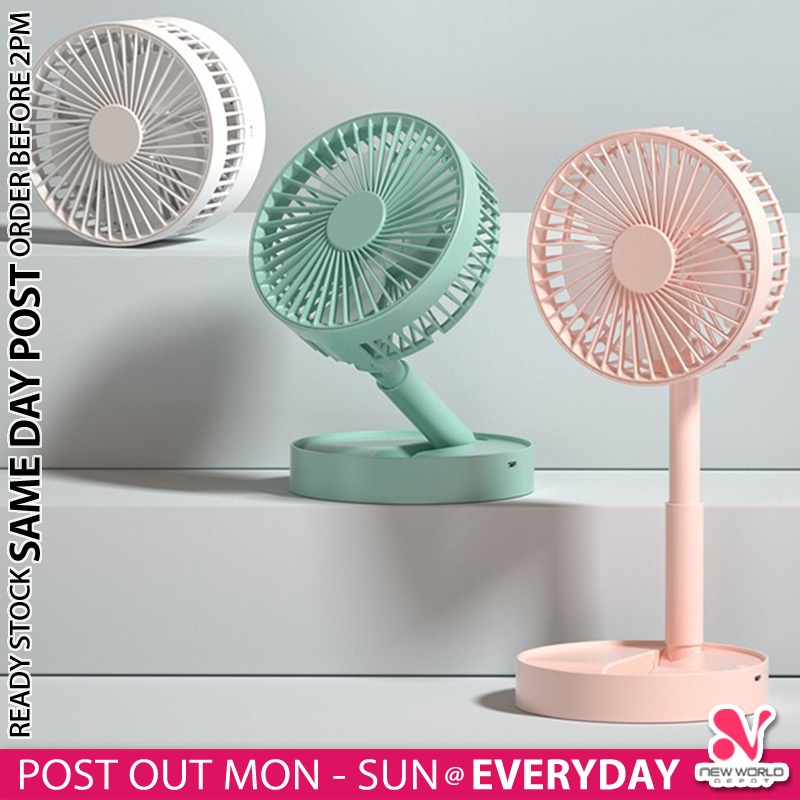 𝗟𝗢𝗡𝗚 𝗘𝗡𝗗𝗨𝗥𝗔𝗡𝗖𝗘 》 Foldable Extendable Fan Rechargeable Portable 3 Speed ...