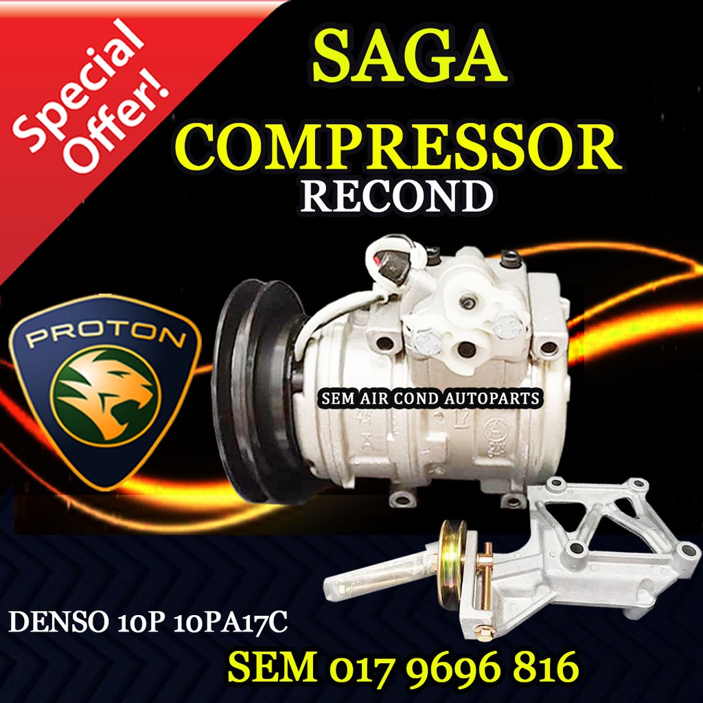 PROTON SAGA DENSO ND 10P 10PA17C RECOND COMPRESSOR/ RECON KOMPRESOR ...