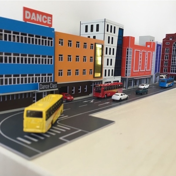 Railway Scenery City Center Modern Commercial Buildings, Residential ...