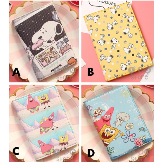 【READY STOCK】Cute SpongeBob / Snoopy Passport Cover / Passport Holder ...
