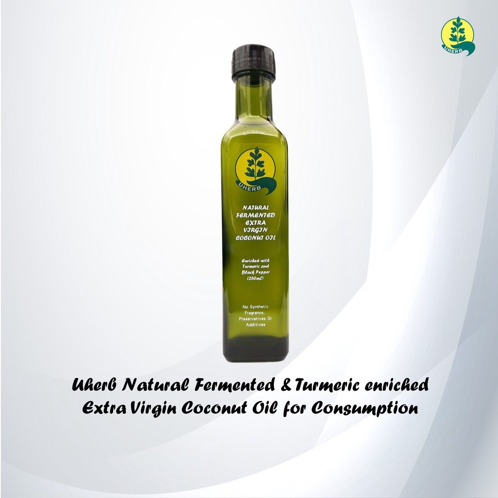 Uherb Extra Virgin Coconut Oil Organic With Turmeric Extract ...