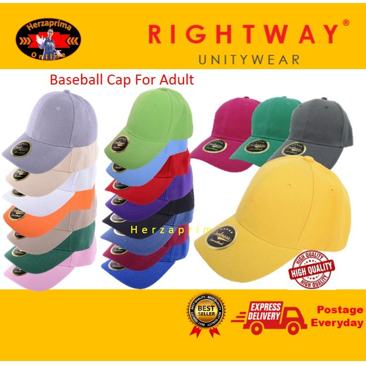 RIGHTWAY Cap Baseball For Adult By Herzaprima Online | Shopee Malaysia