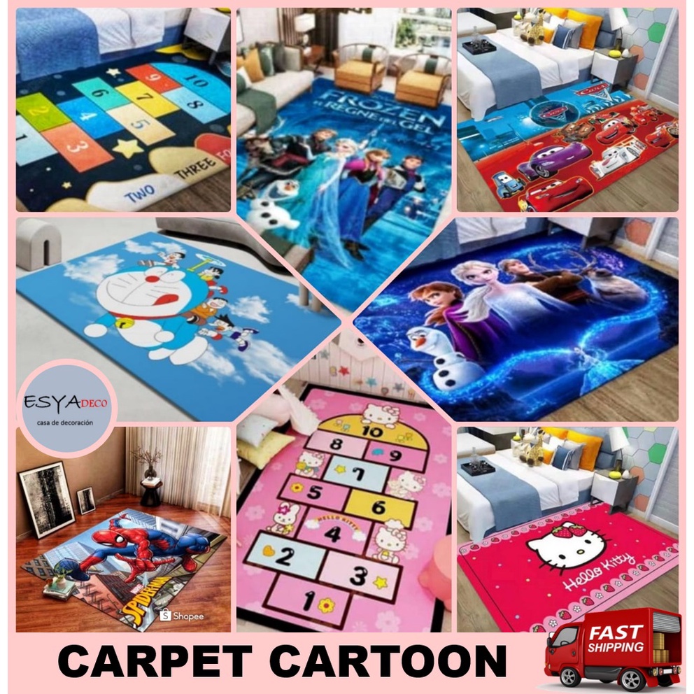 ESYADECO 3D Carpet Velvet Cartoon for Kids Karpet Kanak Kanak Corak ...