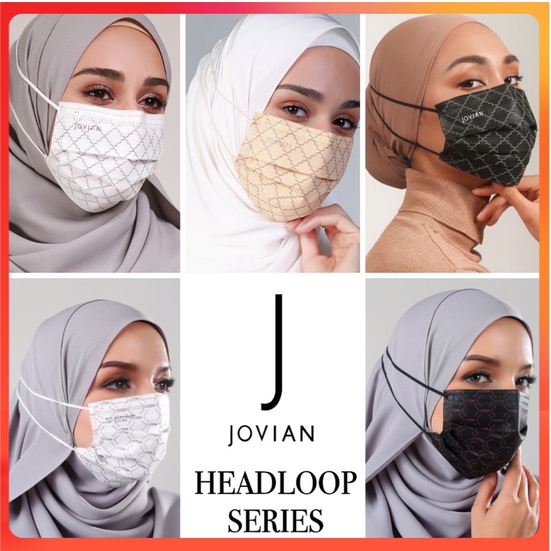 JOVIAN HEADLOOP DISPOSABLE MASK MONOGRAM HIJAB MASK JOVIAN MANDAGIE ...