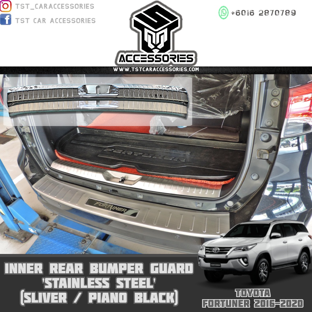 TOYOTA FORTUNER 2016-2022 REAR INNER BUMPER GUARD PROTECTOR 'STAINLESS ...