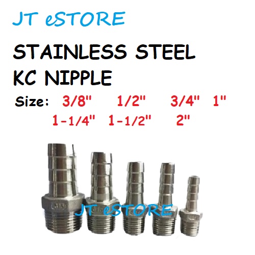 [JT eSTORE] Stainless Steel Fitting - KC Nipple / SS304 Hose End Nipple ...
