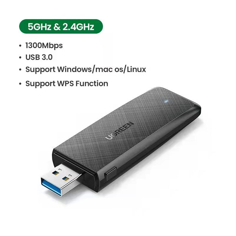 Ugreen Wifi Wireless Adapter 1300mbps 5ghz And 2 4ghz Dual Band 650mbps