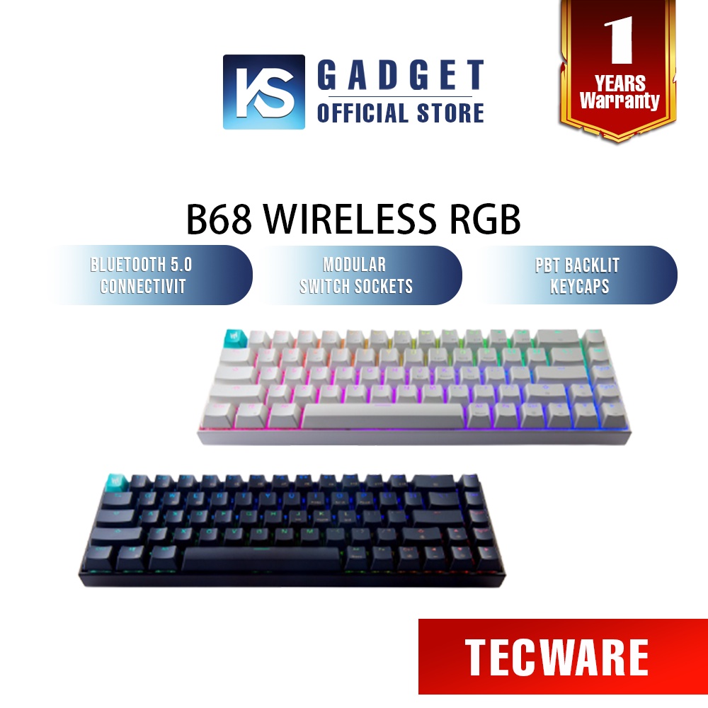 Tecware B68 Wireless RGB Mechanical Keyboard (Hot swappable) [Black ...