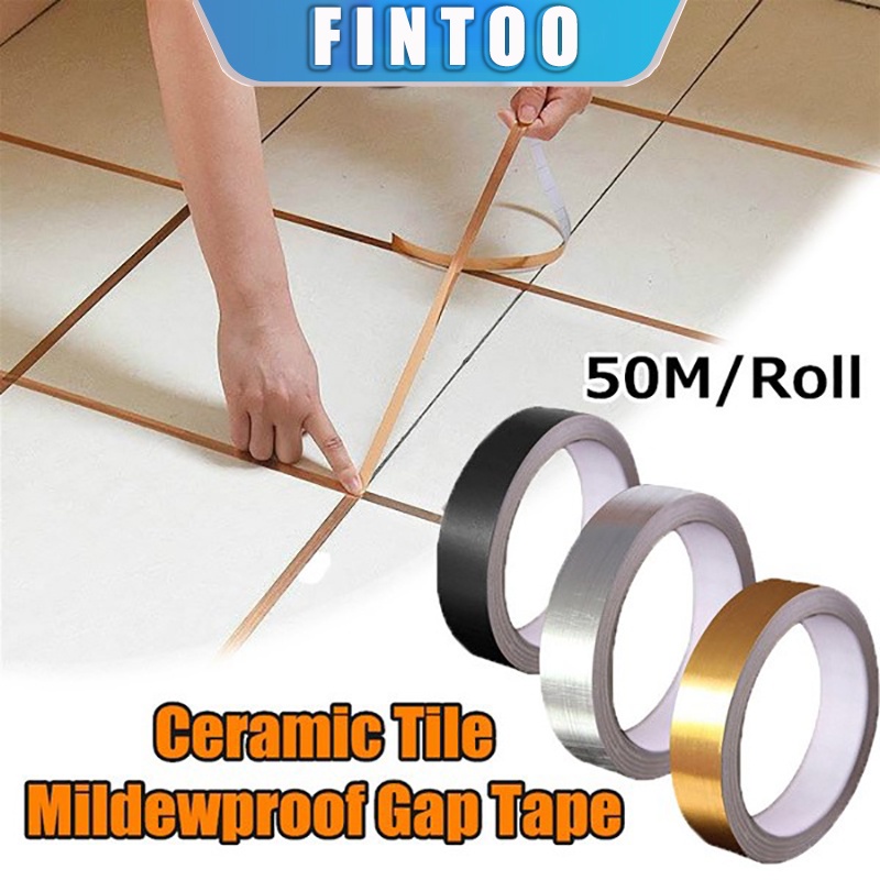 FINTOO 50M Silver/black/gold Ceramic Tile Mildewproof Tile Tape Decor ...