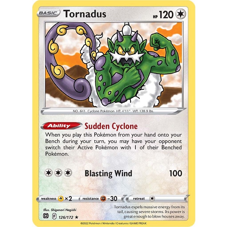 Tornadus 126/172 Rare - Pokemon TCG ( SS9 Brillant Star) Pokemon ...