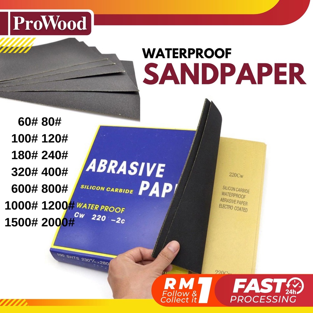 EAGLE Sandpaper Waterproof Abrasive Paper Sand Paper Dry / Wet (Grit 60 ...