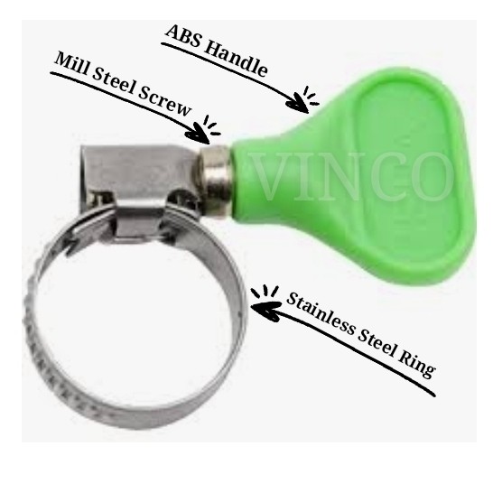 80% Stainless Steel Hose Clip Pipe ClipWith ABS Handle ASSORTED COLOUR ...