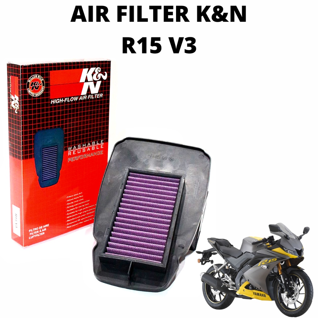 YAMAHA R15 MT15 K&N RACING AIR FILTER , NO.1 AIR FLOW HIGH PERFORMANCE ...