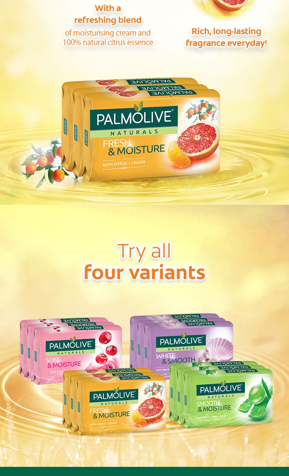 Palmolive Fresh & Moisture Bar Soap 80g x 3 | Shopee Malaysia