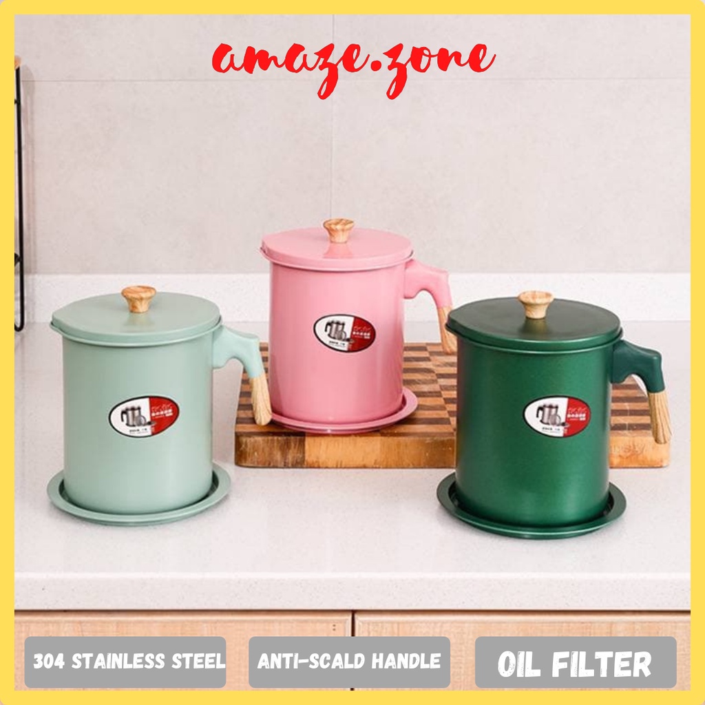 🔥Ready Stock🔥1.4L 304 Stainless Steel Cooking Oil Storage Can Oil ...