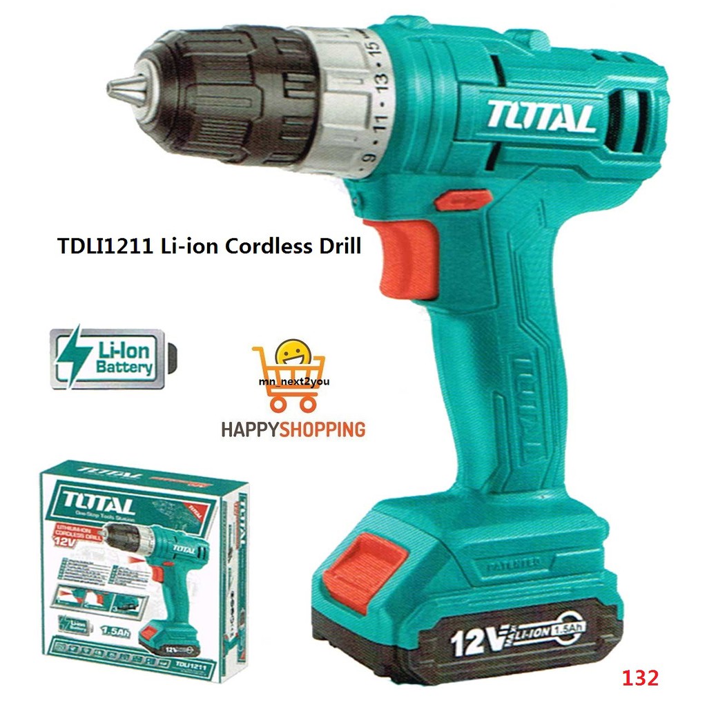 TOTAL TDLI1211 Li-ion Cordless Drill | Shopee Malaysia
