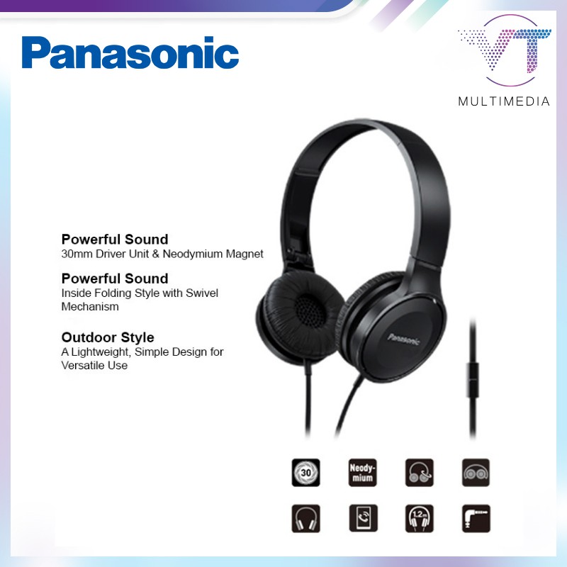 Panasonic On-Ear Headphones RP-HF100 [BLACK] | Shopee Malaysia