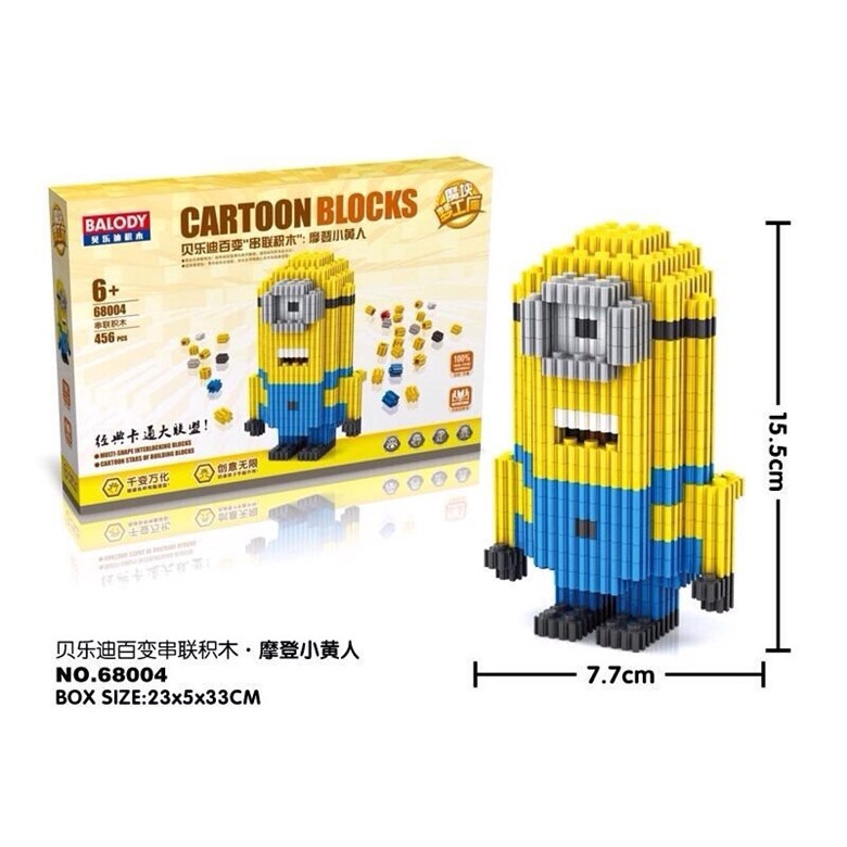 Cute Minions Blocks Pegman DIY Bricks Building Assembling Toys Cartoon ...