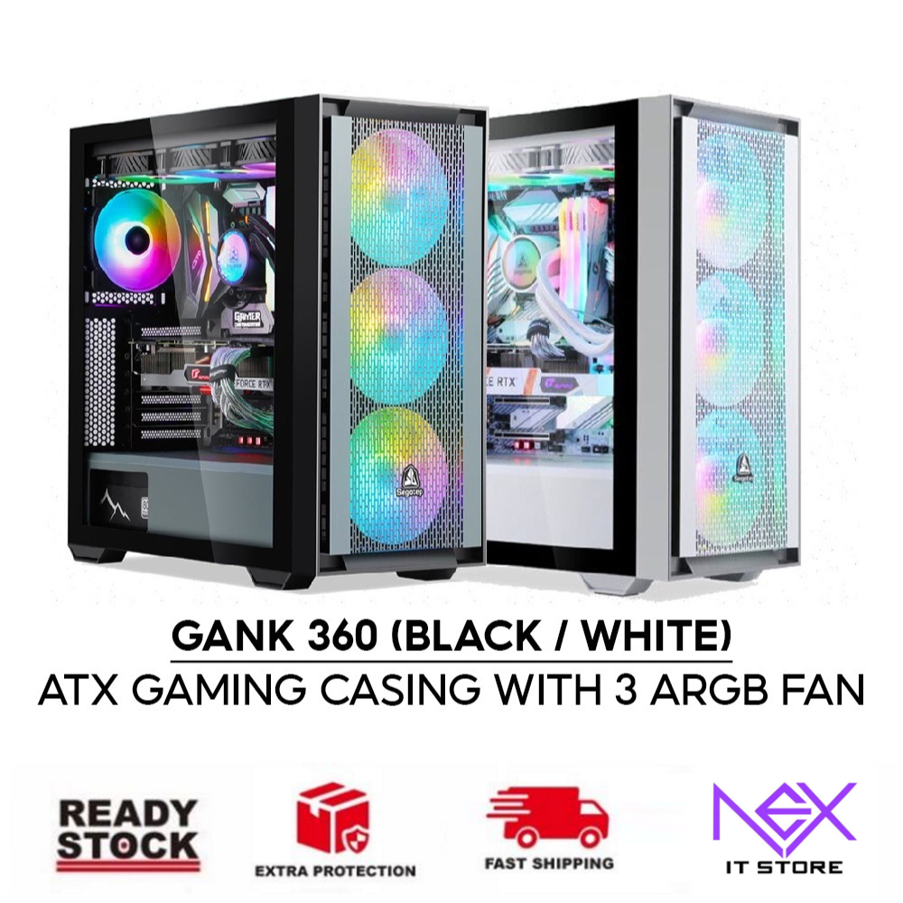 SEGOTEP GANK 360 ATX GAMING CASE BLACK WHITE | Shopee Malaysia